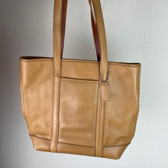 Coach | Bags | Vintage Coach Neutral Tan Leather Hand Bag | Poshmark